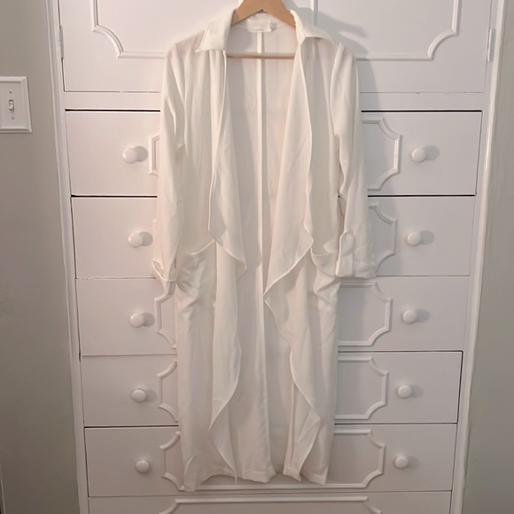 Lush | Jackets & Coats | Nwt White Longline Cardigancapeduster Size S ...